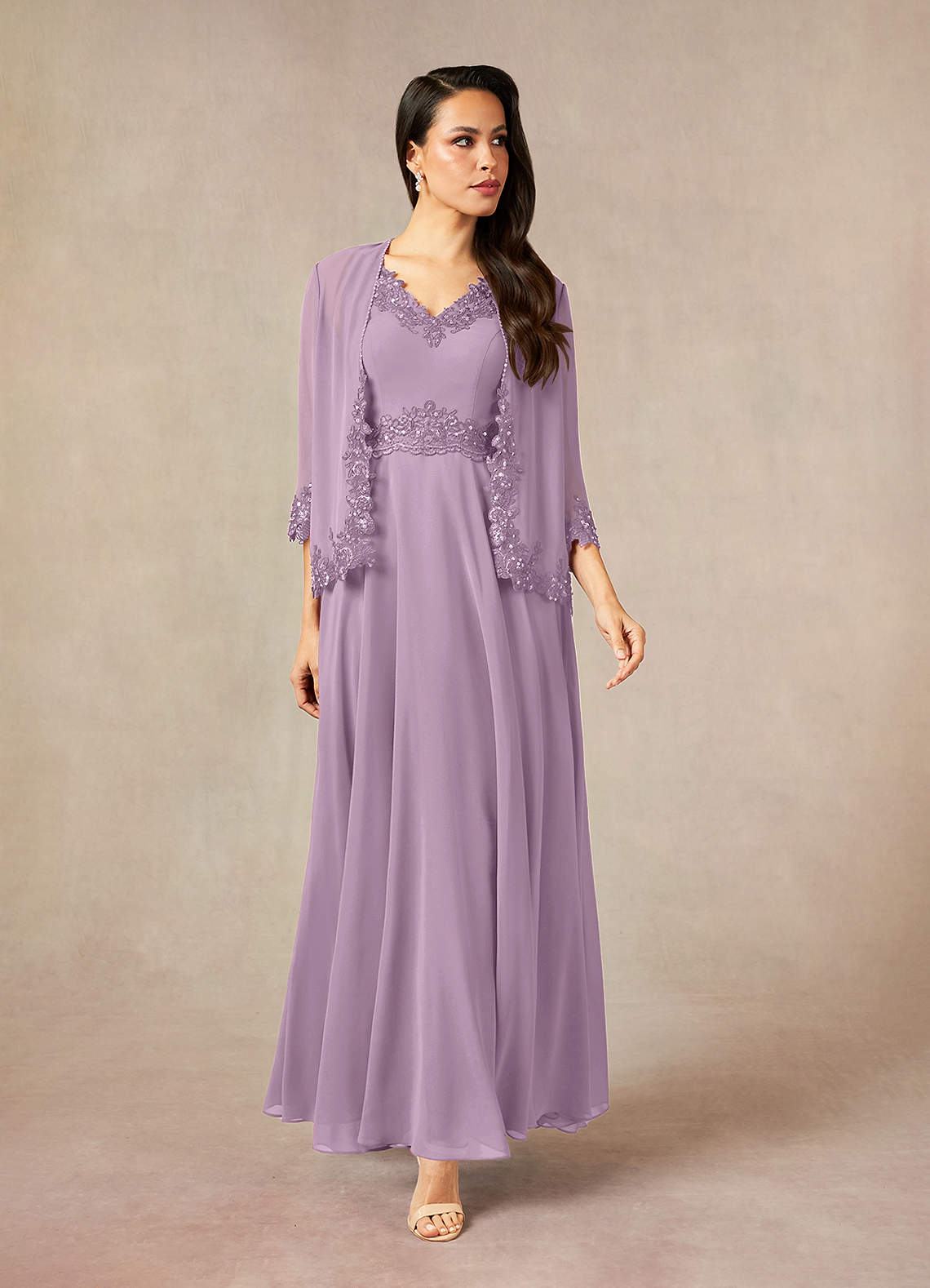 Azazie Devana Wisteria A-Line Sequins Chiffon Dress | Azazie