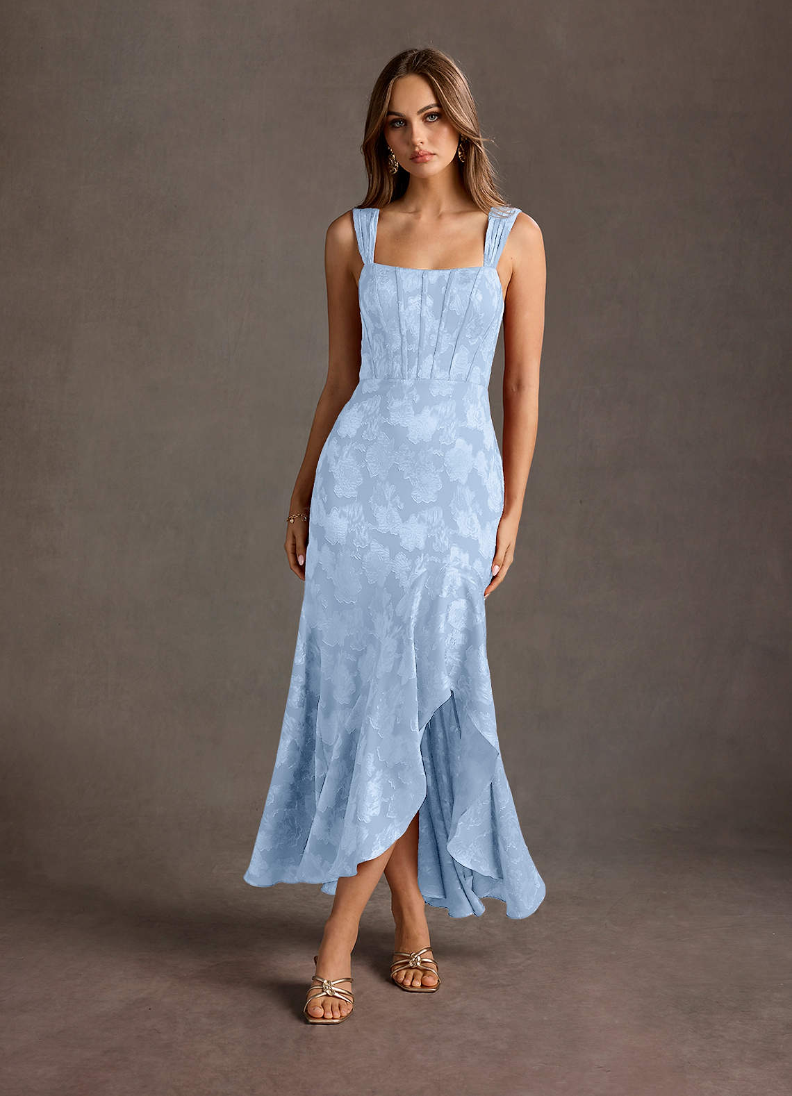 Saskia Powder Blue Maxi Dress | Azazie AU