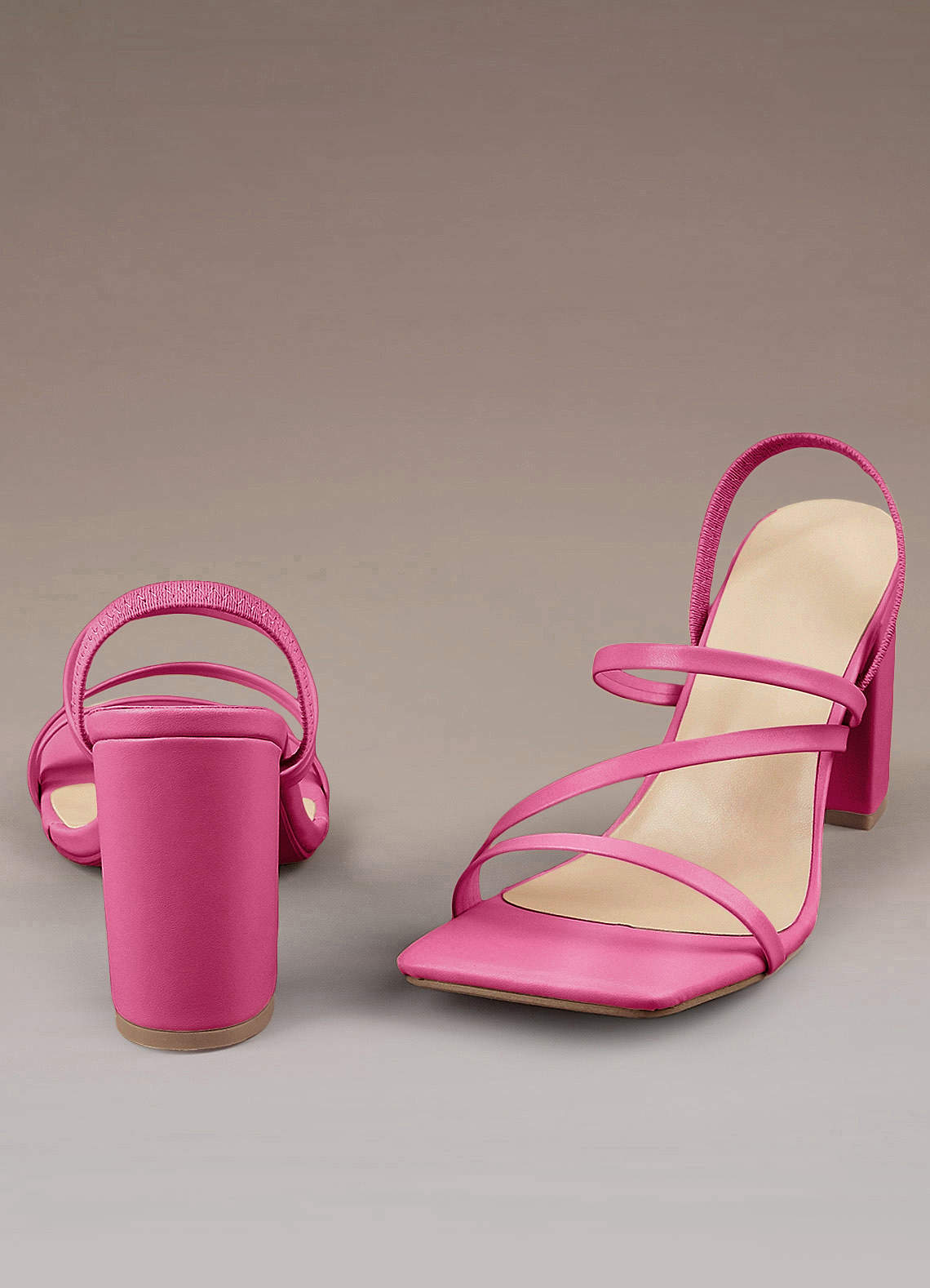 Hot Pink Strappy Block Heeled Sandals | Azazie