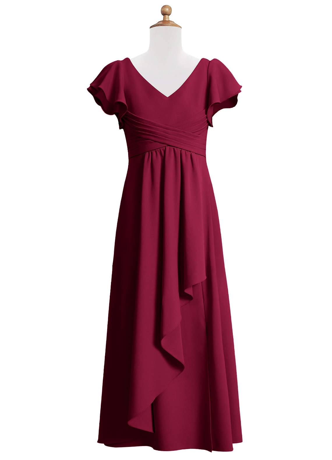 Azazie Omari Junior Bridesmaid Dress in Burgundy | Azazie