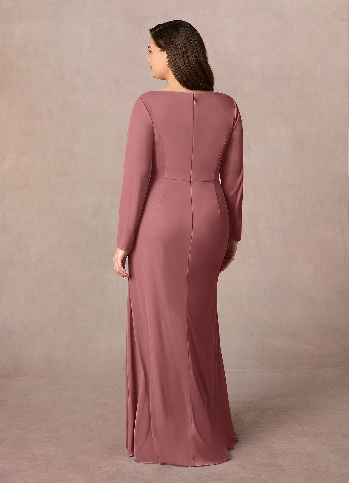 Desert Rose Azazie Risa Mermaid V-Neck Pleated Mesh Floor-Length Dress ...