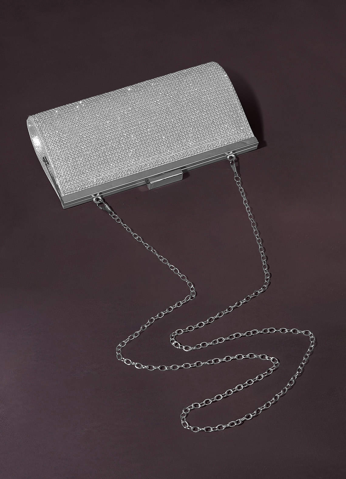 Silver Silver Rhinestone Clutch Bag | Azazie