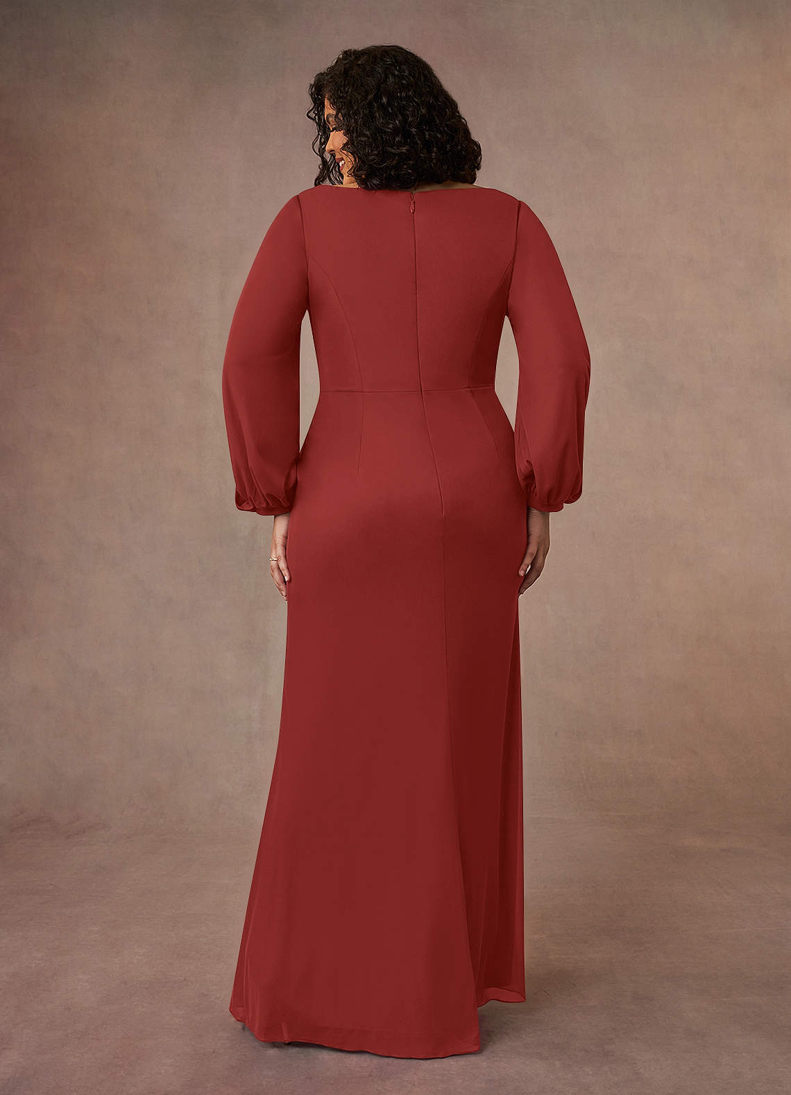 Azazie Satasha Rust A-Line Cowl Neckline Lace Mesh Dress Mother of the ...