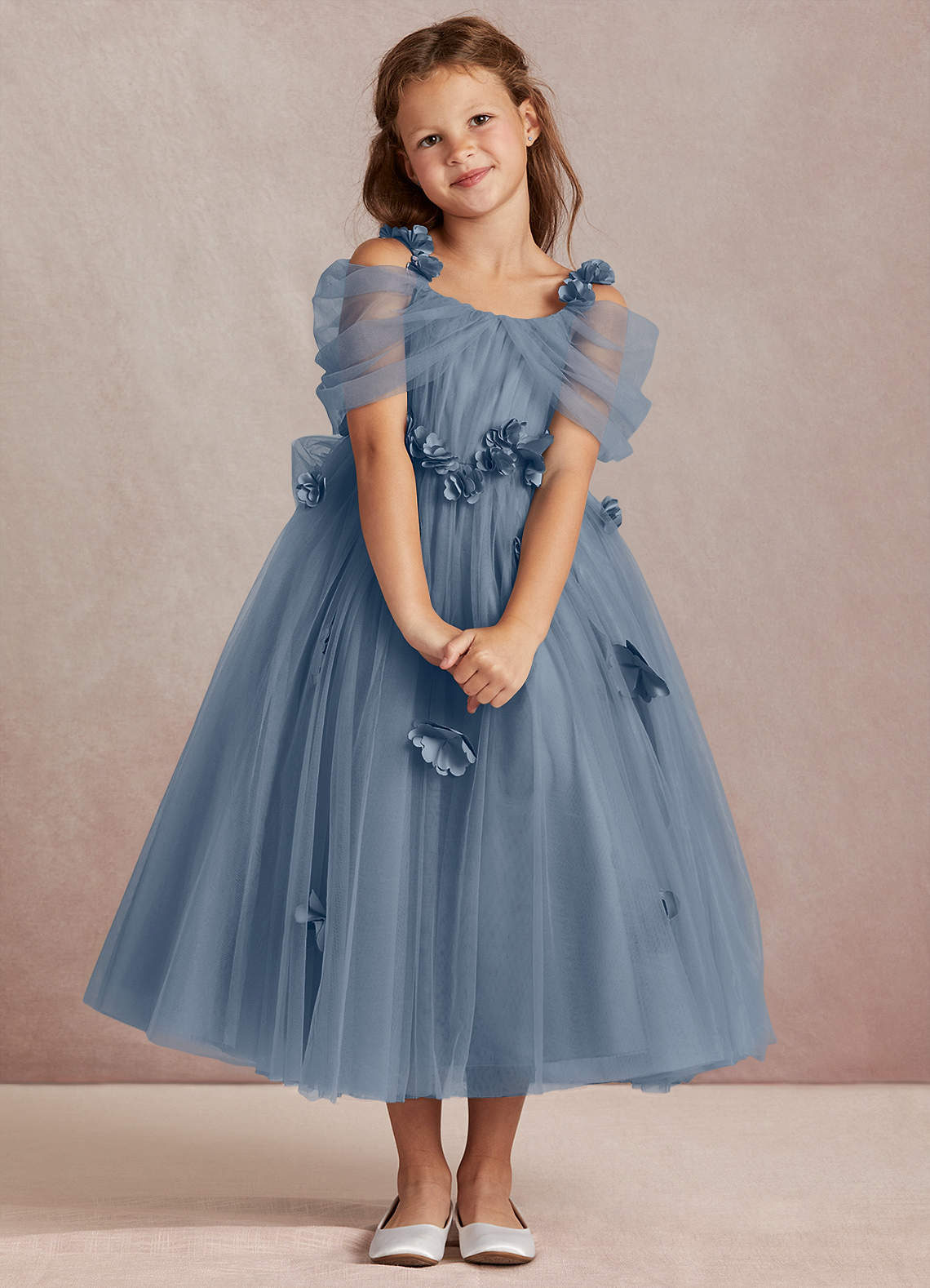 Azazie Shaylee Twilight A-Line Off the Shoulder Tulle Dress | Azazie