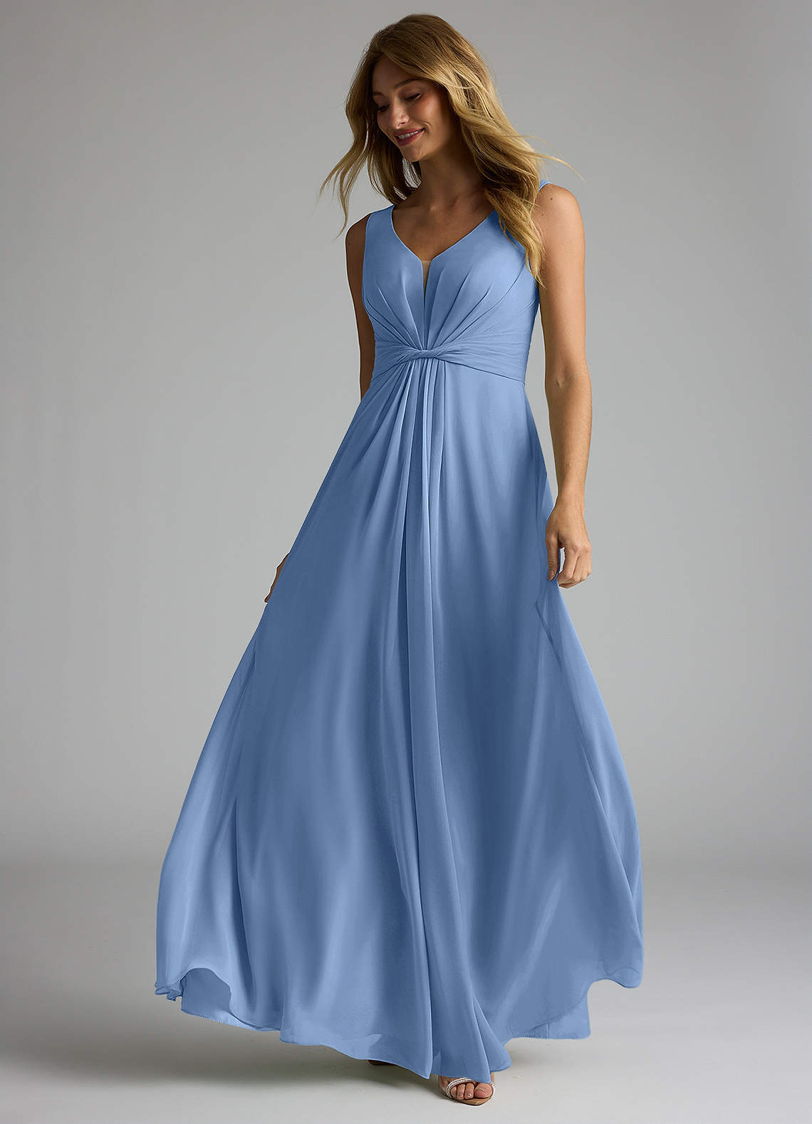 Azazie Gina Steel Blue Bridesmaid Dresses | Azazie