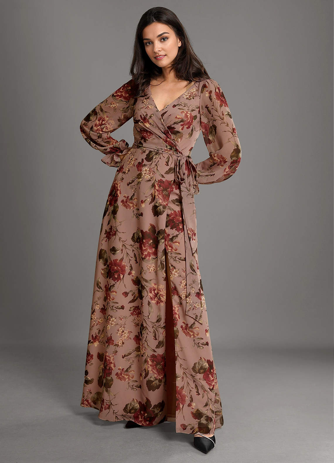 Terra Mauve Multi Maxi Dress | Azazie