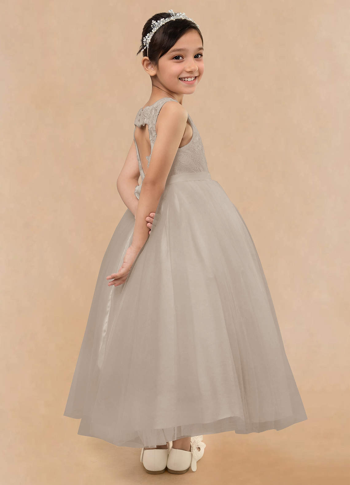 Frost Azazie Calla Frost Ball-Gown Lace Tulle Dress | Azazie