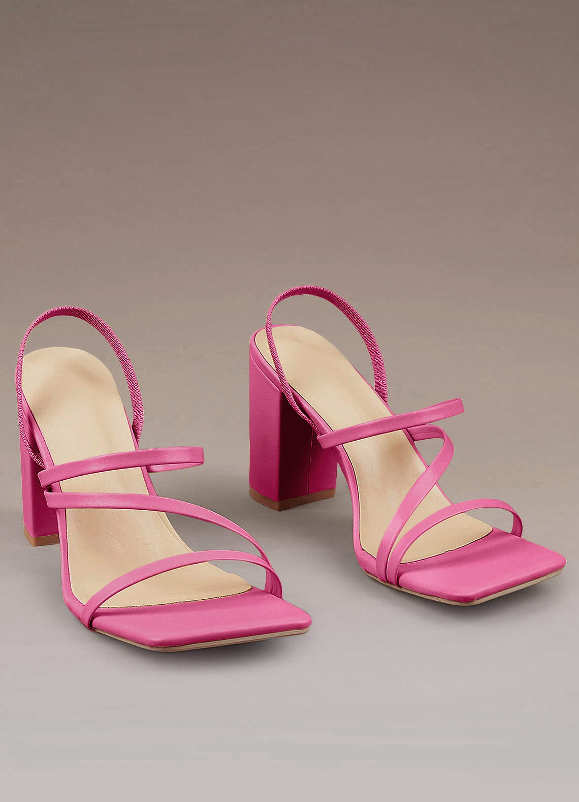 Hot Pink Strappy Block Heeled Sandals | Azazie