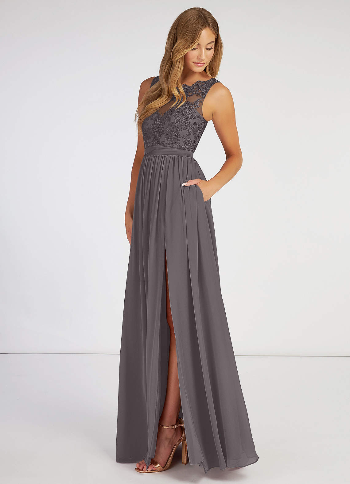 Steel Grey Azazie Elly Bridesmaid Dresses | Azazie