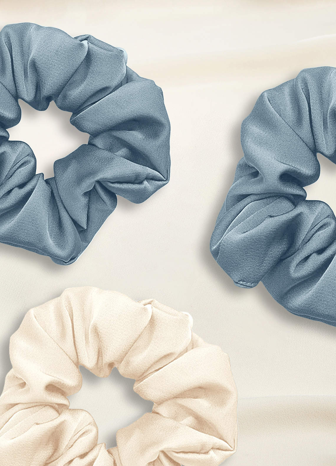 Mixed Color Bridesmaid Stretch Satin Scrunchie Set | Azazie