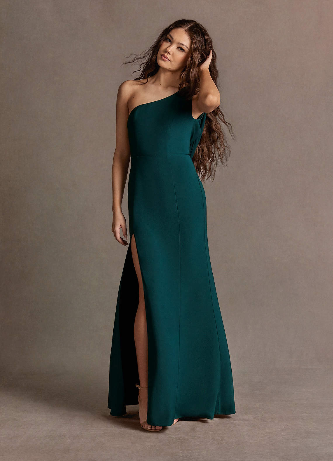 Lea Forest Green Backless Gown | Azazie