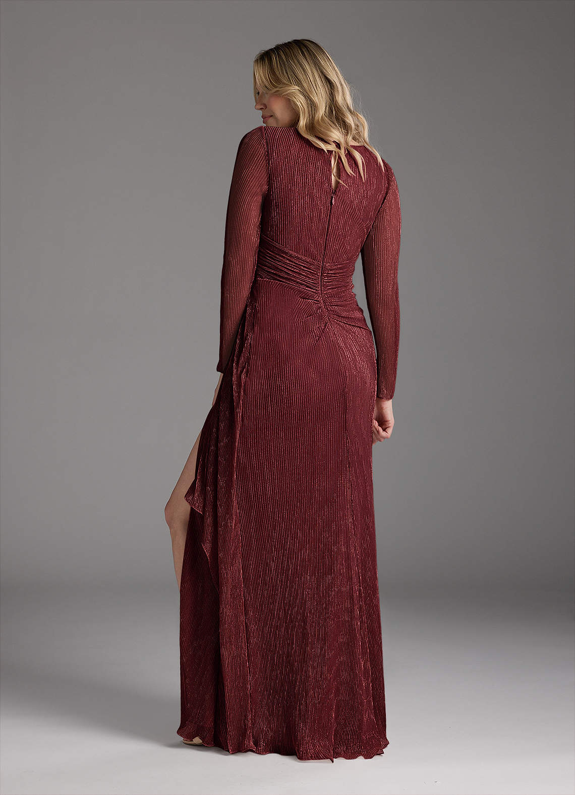 Ruby Azazie Phylis Ruby Mermaid Pleated Metallic Mesh Dress | Azazie