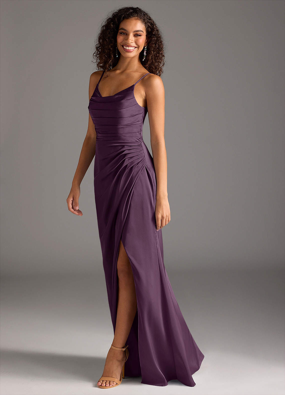Azazie Deandra Plum Bridesmaid Dresses | Azazie