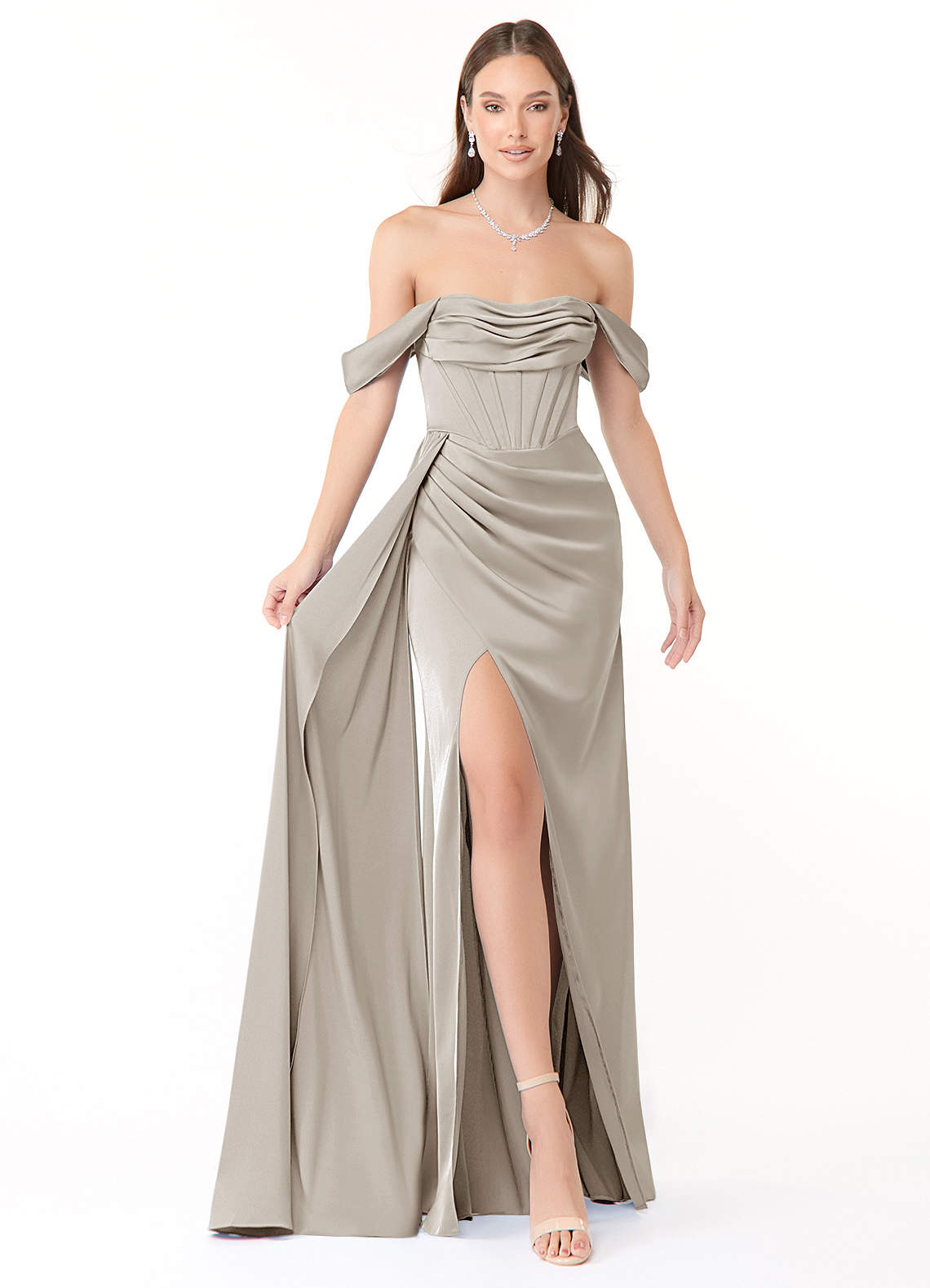 Azazie Amyra Silver Bridesmaid Dresses | Azazie