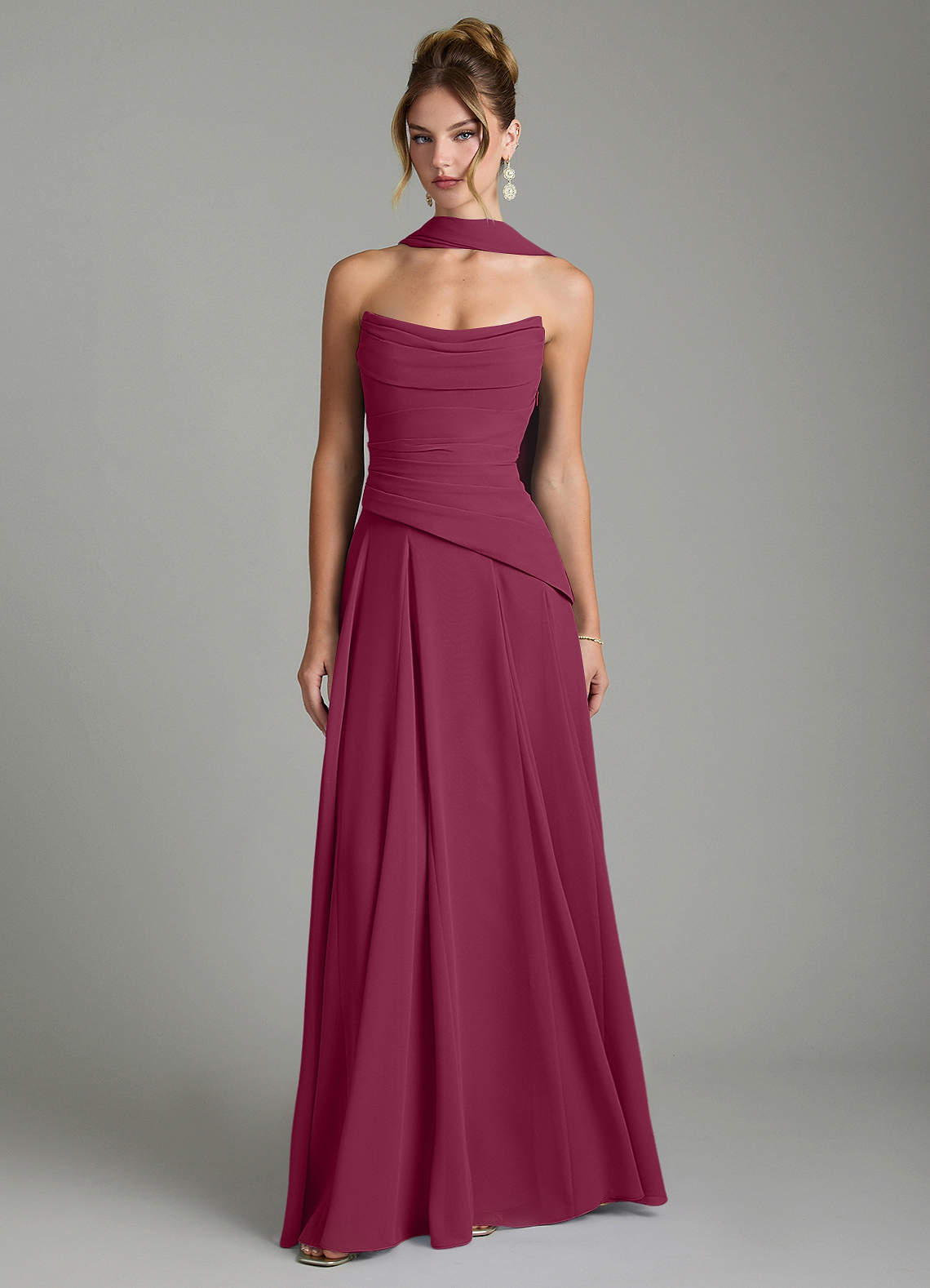 Azazie Gabriela Mulberry Chiffon Bridesmaid Dresses | Azazie IE
