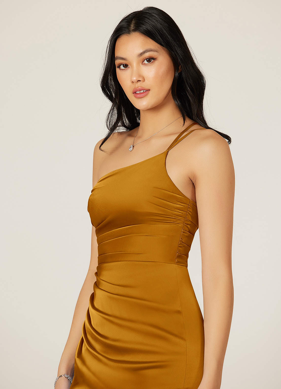 Butterscotch Azazie Eren Stretch Satin Dress Bridesmaid Dresses | Azazie
