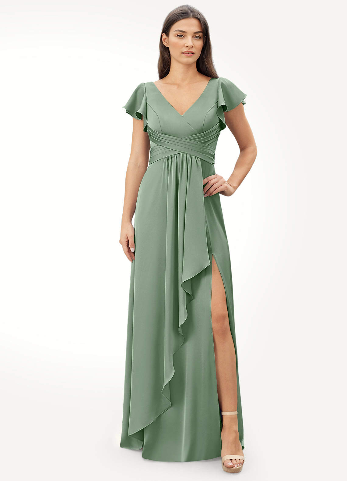 Azazie Omari Matcha Bridesmaid Dresses | Azazie