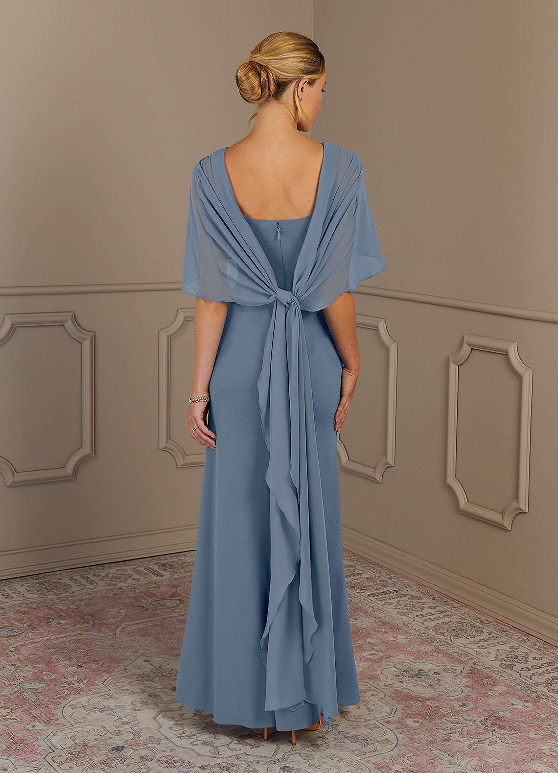 Twilight Azazie Dion Sheath Scoop Stretch Crepe Floor-Length Dress | Azazie