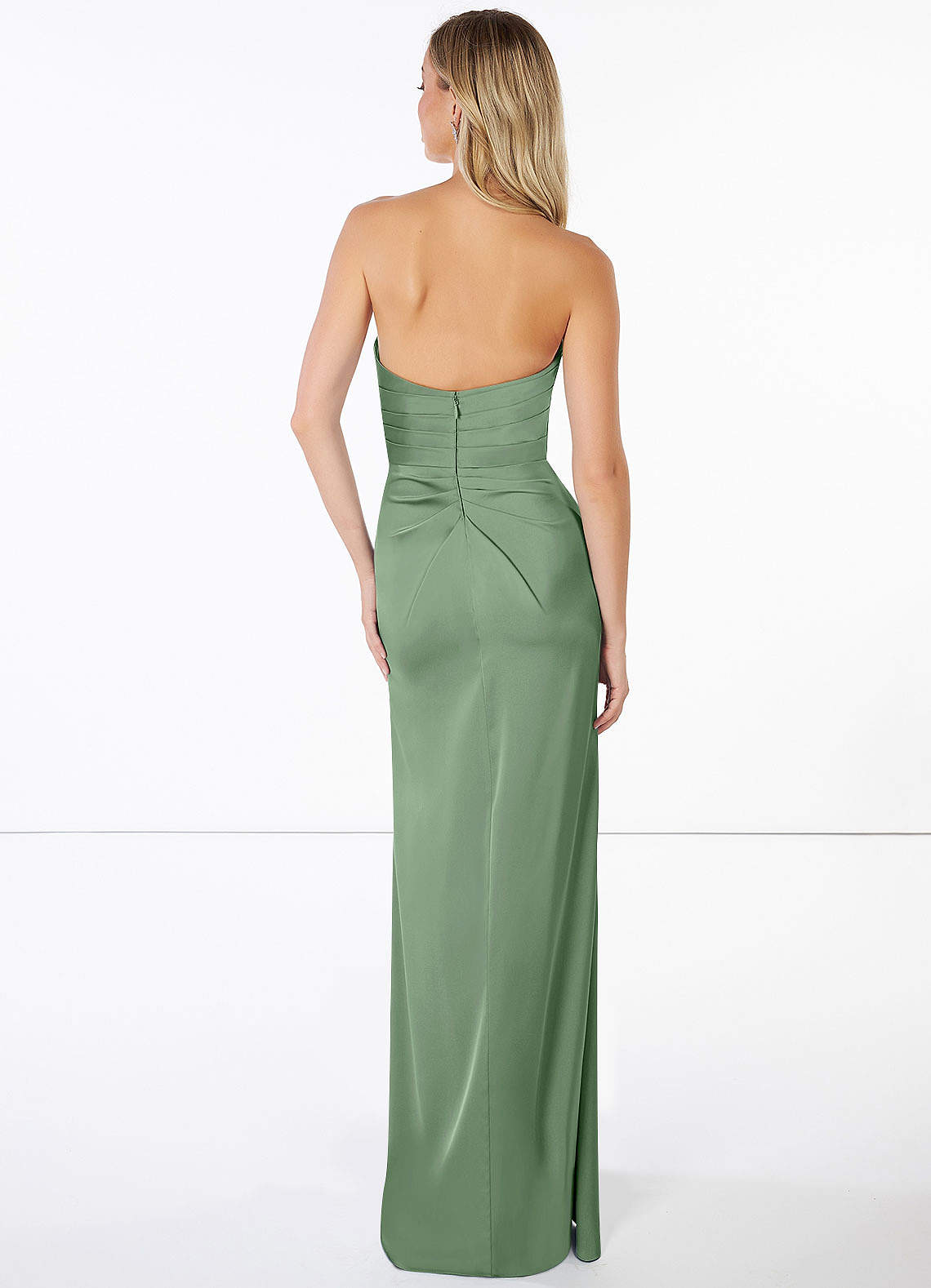 Azazie Lexie Stretch Satin Dress Matcha Bridesmaid Dresses | Azazie