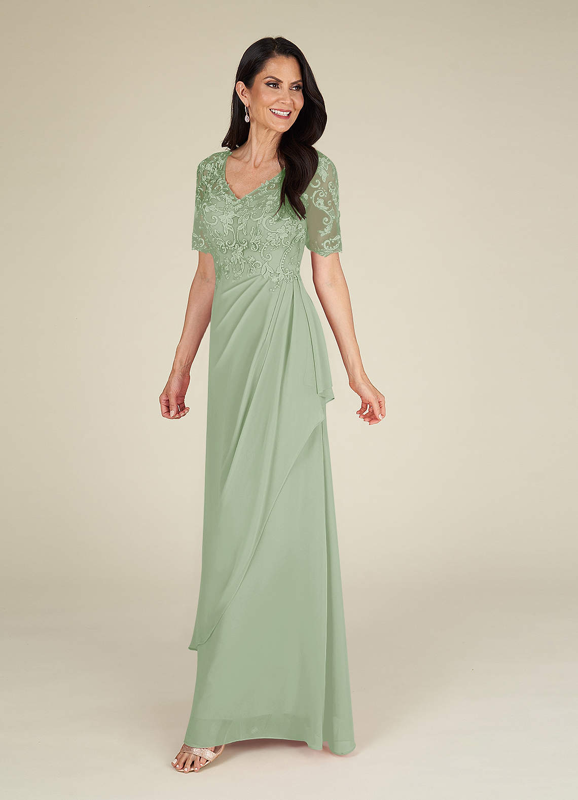 Staubiger Salbeigrün Azazie Amedeus Kleider für die Brautmutter | Azazie