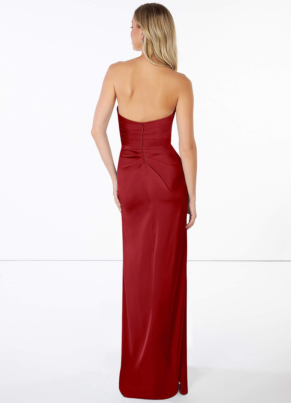Azazie Lexie Stretch Satin Dress Pomegranate Bridesmaid Dresses | Azazie