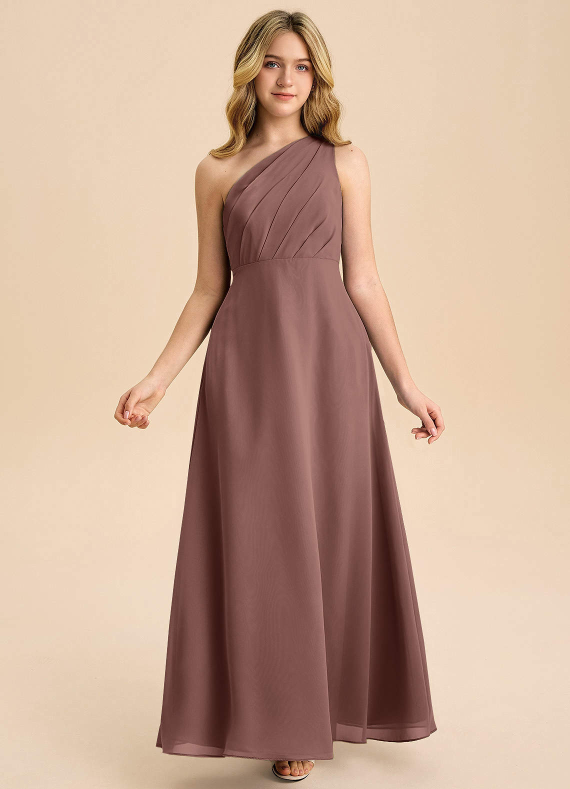 Azazie Phaedra Junior Bridesmaid Dress in Espresso | Azazie AU