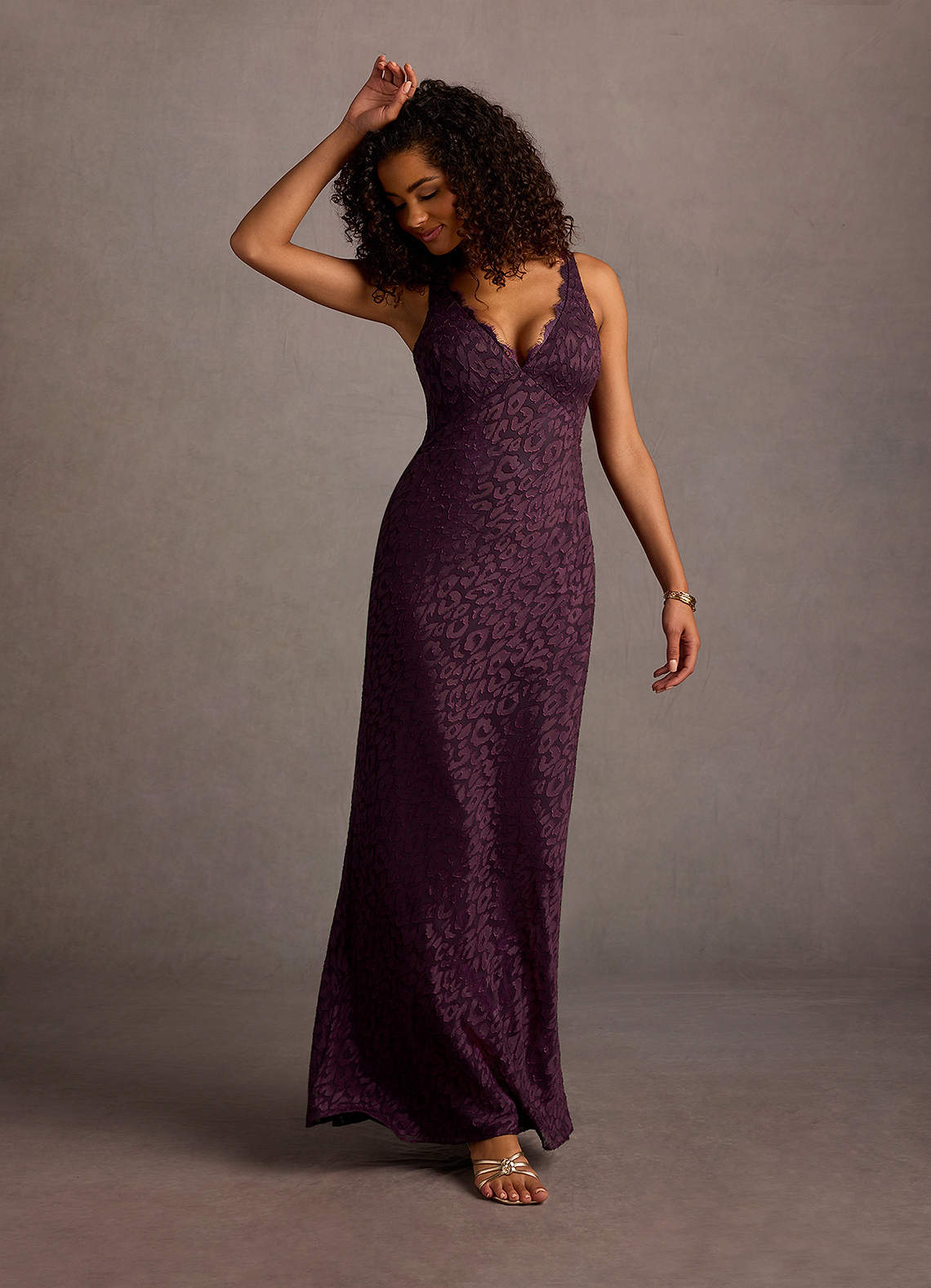 Ravyn Grape Plunging Maxi Dress Atelier Dresses | Azazie