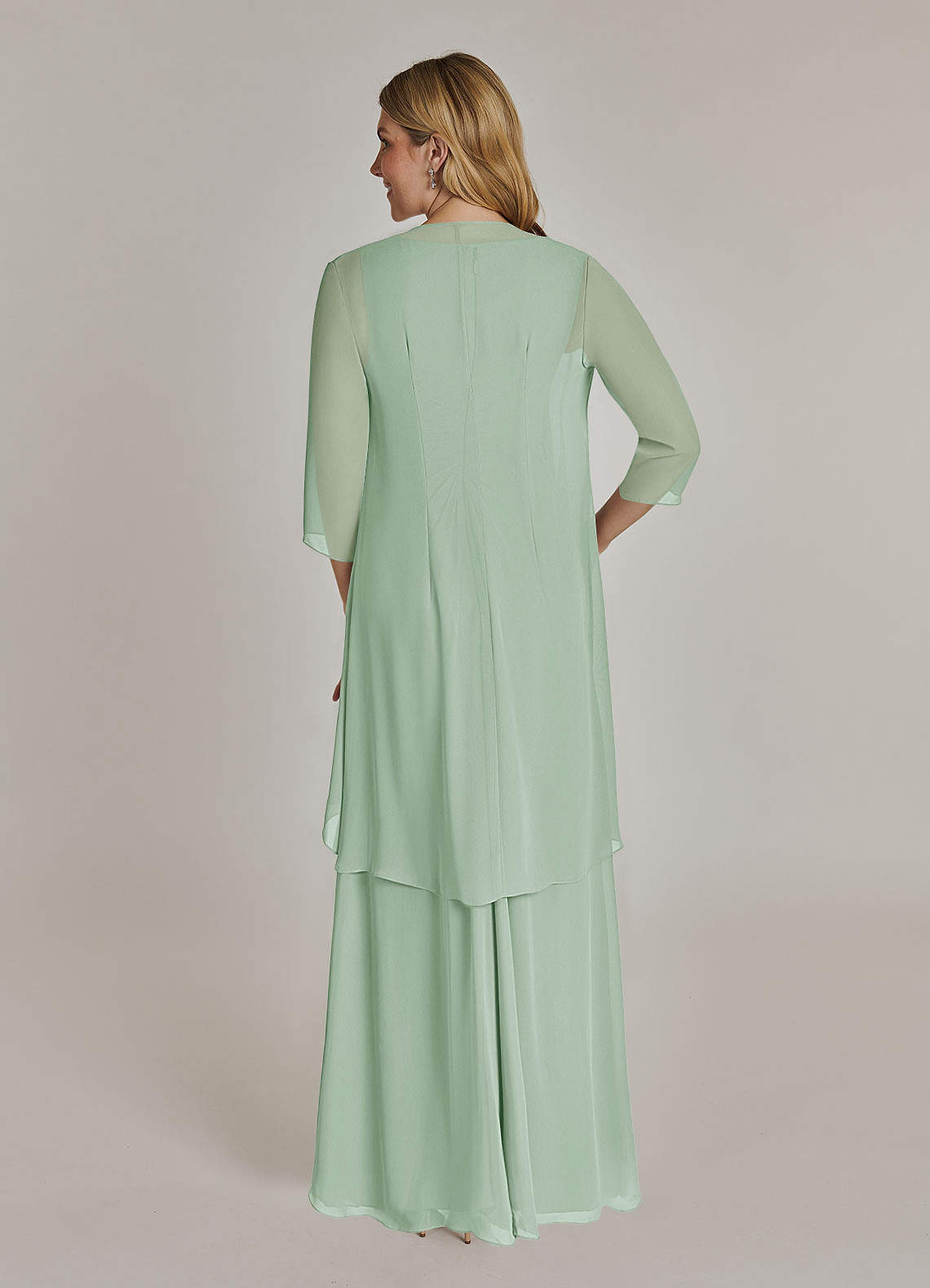 Agave Azazie Manuella A-Line V-Neck Pleated Chiffon Floor-Length Dress | Azazie