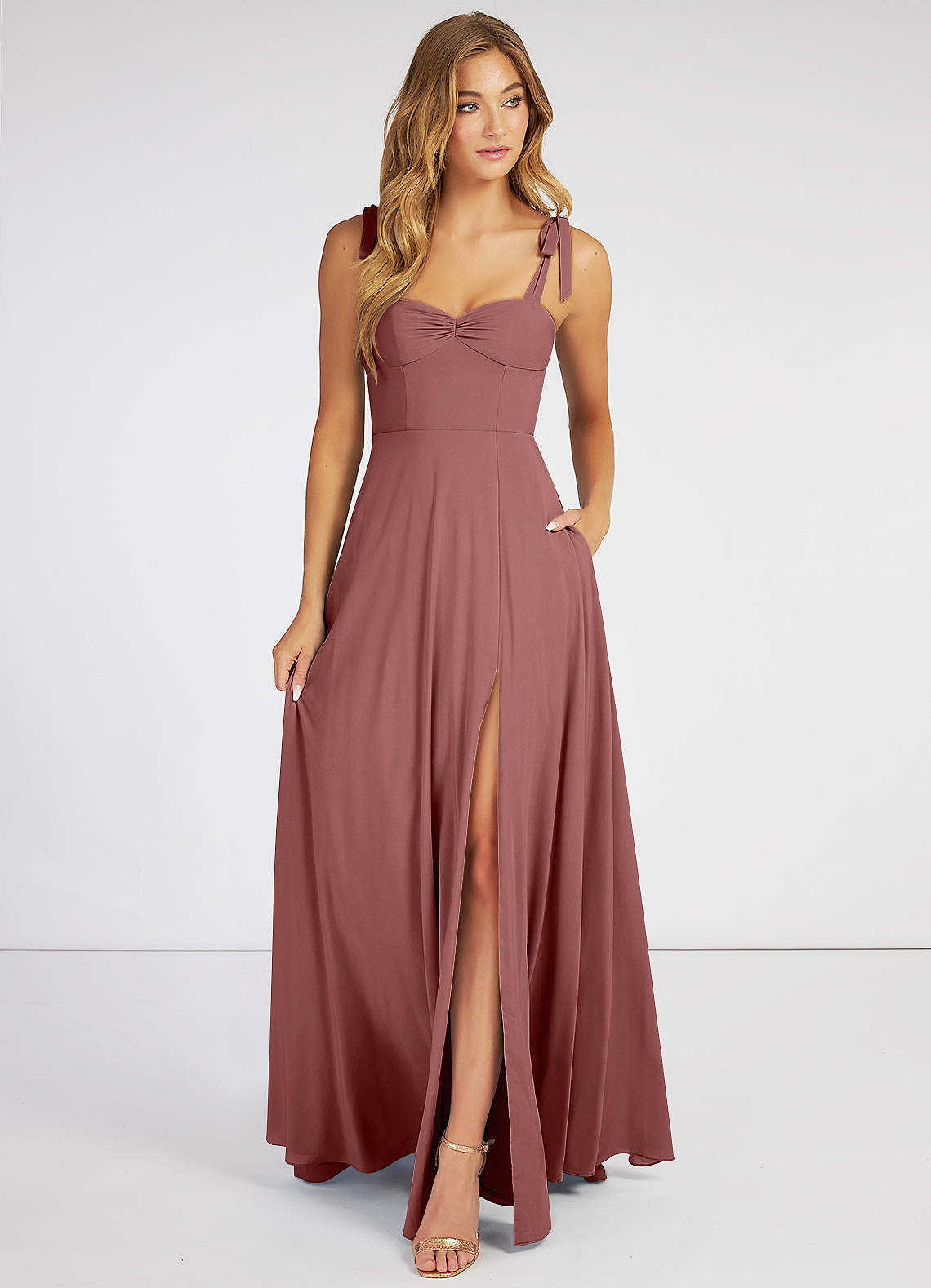 Azazie Marin Desert Rose Bridesmaid Dresses | Azazie CA