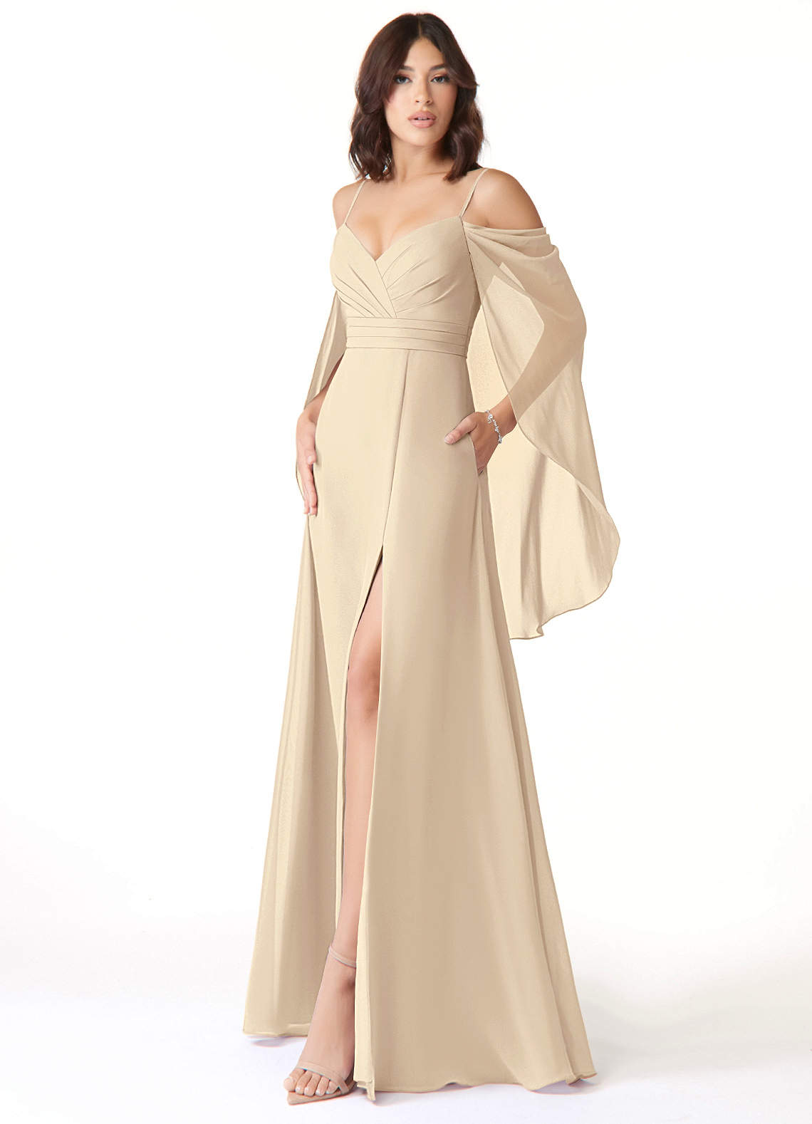 Champagne Azazie Cienna Bridesmaid Dresses Azazie
