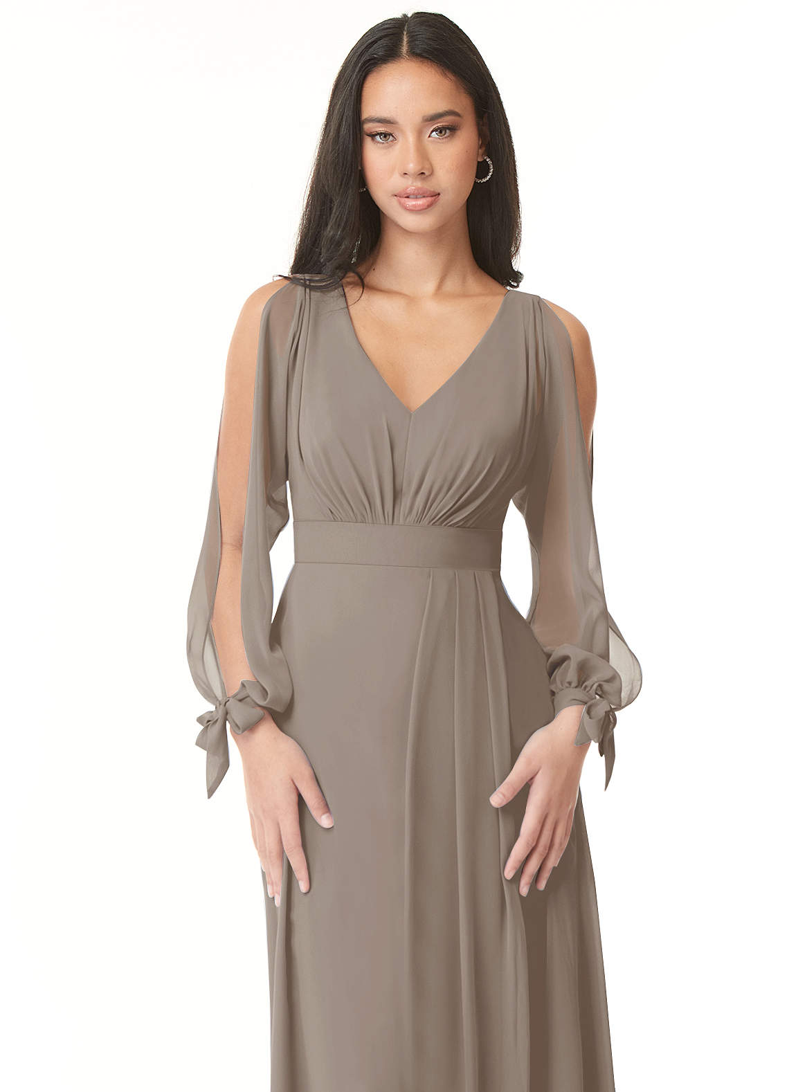 Taupe Azazie Matilda Bridesmaid Dresses | Azazie