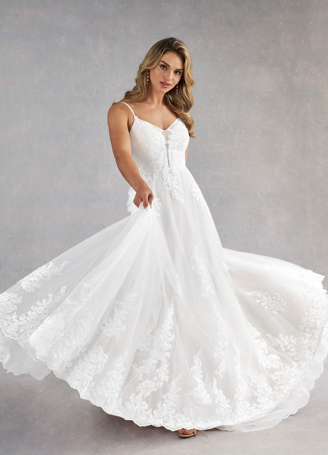 Diamond White Azazie Avarie A-Line Sequins Tulle Chapel Train Dress ...