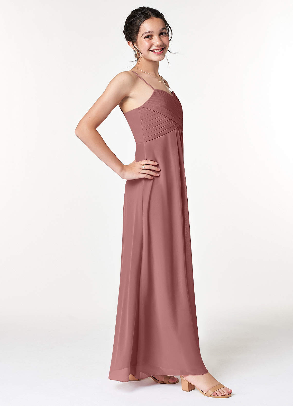 Desert Rose Azazie Sienna JBD Junior Bridesmaid Dresses | Azazie