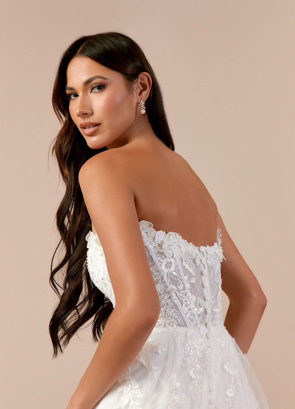 Diamond White Azazie Florentina A-Line Sweetheart Sequins Tulle Chapel ...