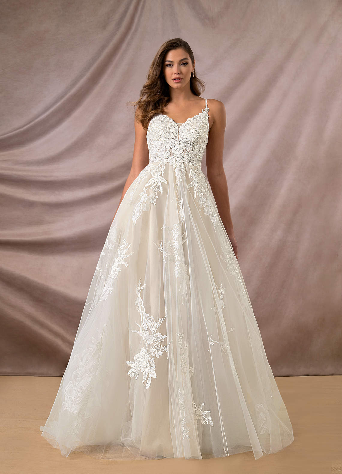 Diamond White/Champagne Azazie Lorenza A-Line V-Neck Sequins Tulle ...