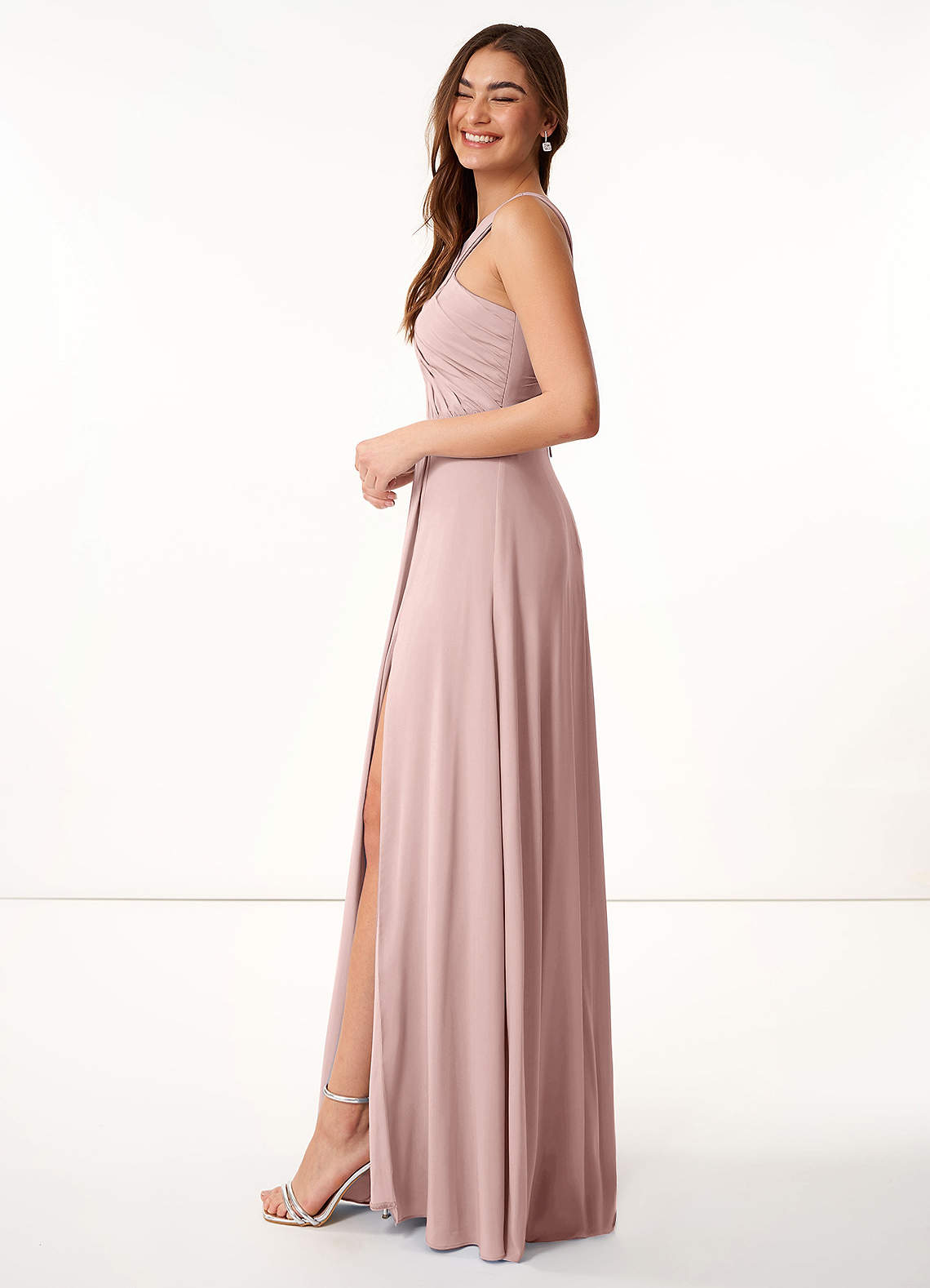Dusty Rose Azazie Brandie Bridesmaid Dresses | Azazie