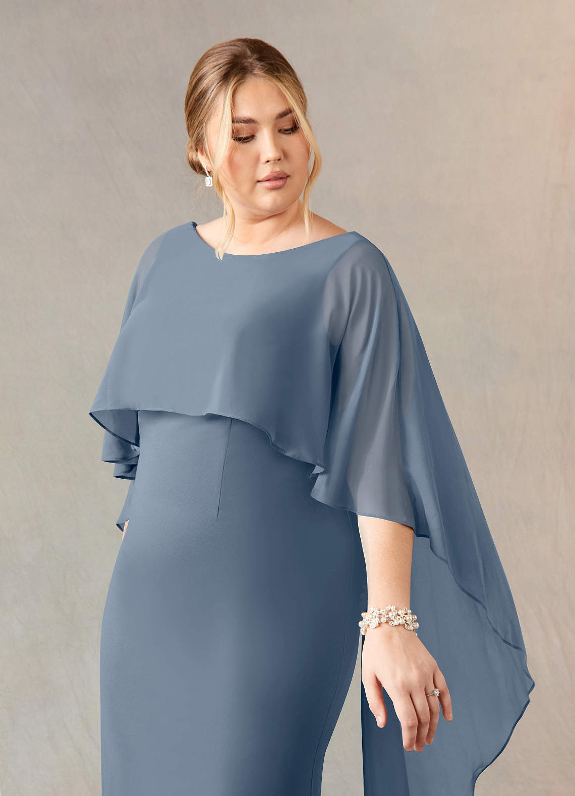 Twilight Azazie Dion Sheath Scoop Stretch Crepe Floor-Length Dress | Azazie