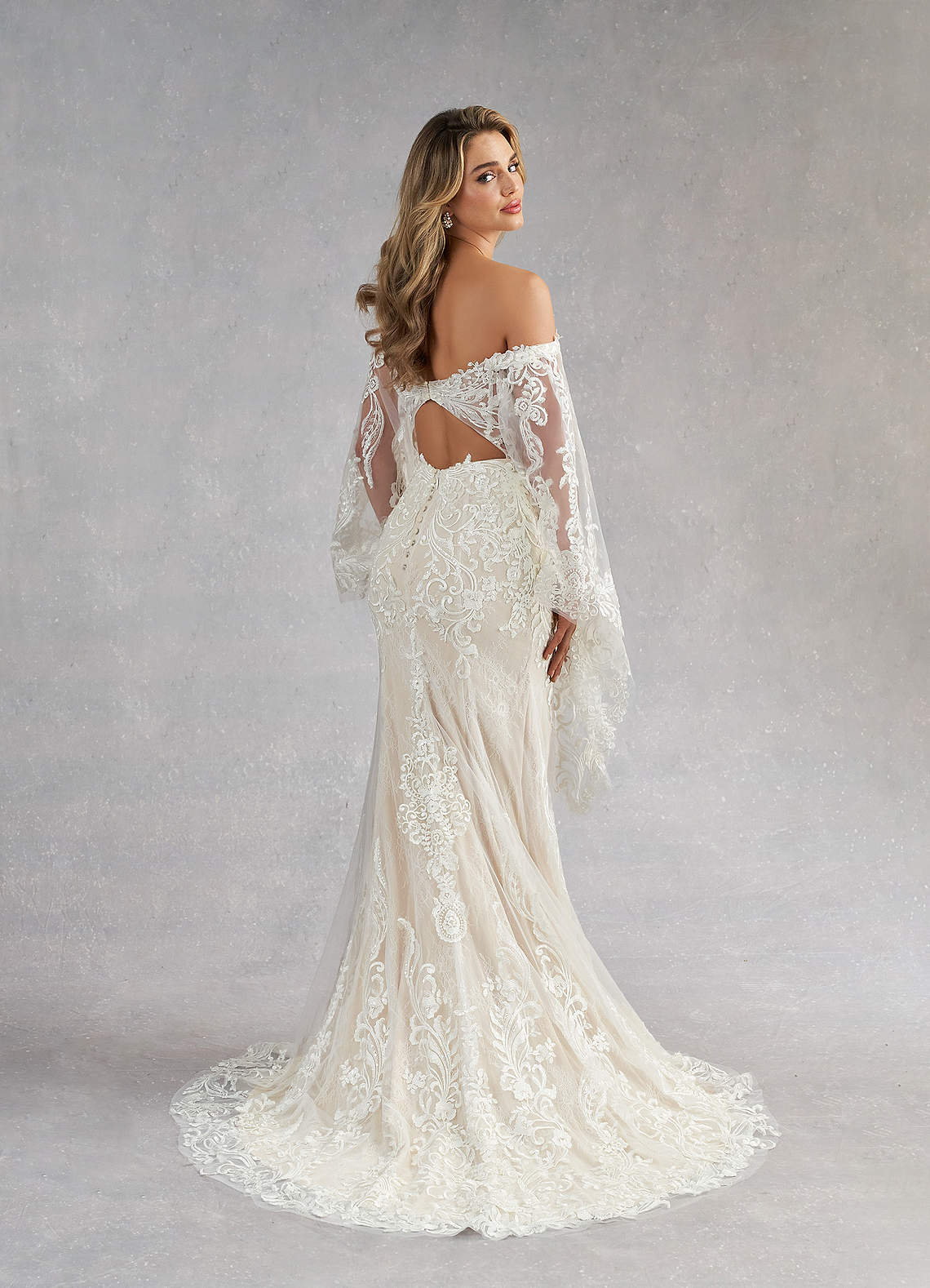 Azazie Memphis Diamond White Champagne Mermaid V-Neck Sequins Lace ...