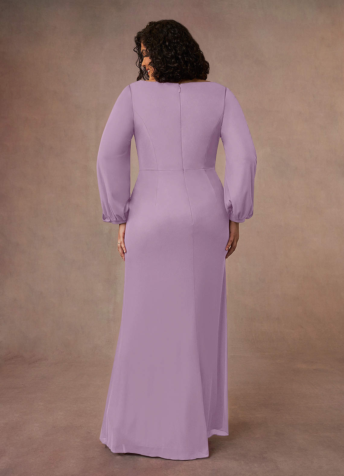 Wisteria Azazie Satasha A-Line Cowl Neckline Lace Mesh Floor-Length ...