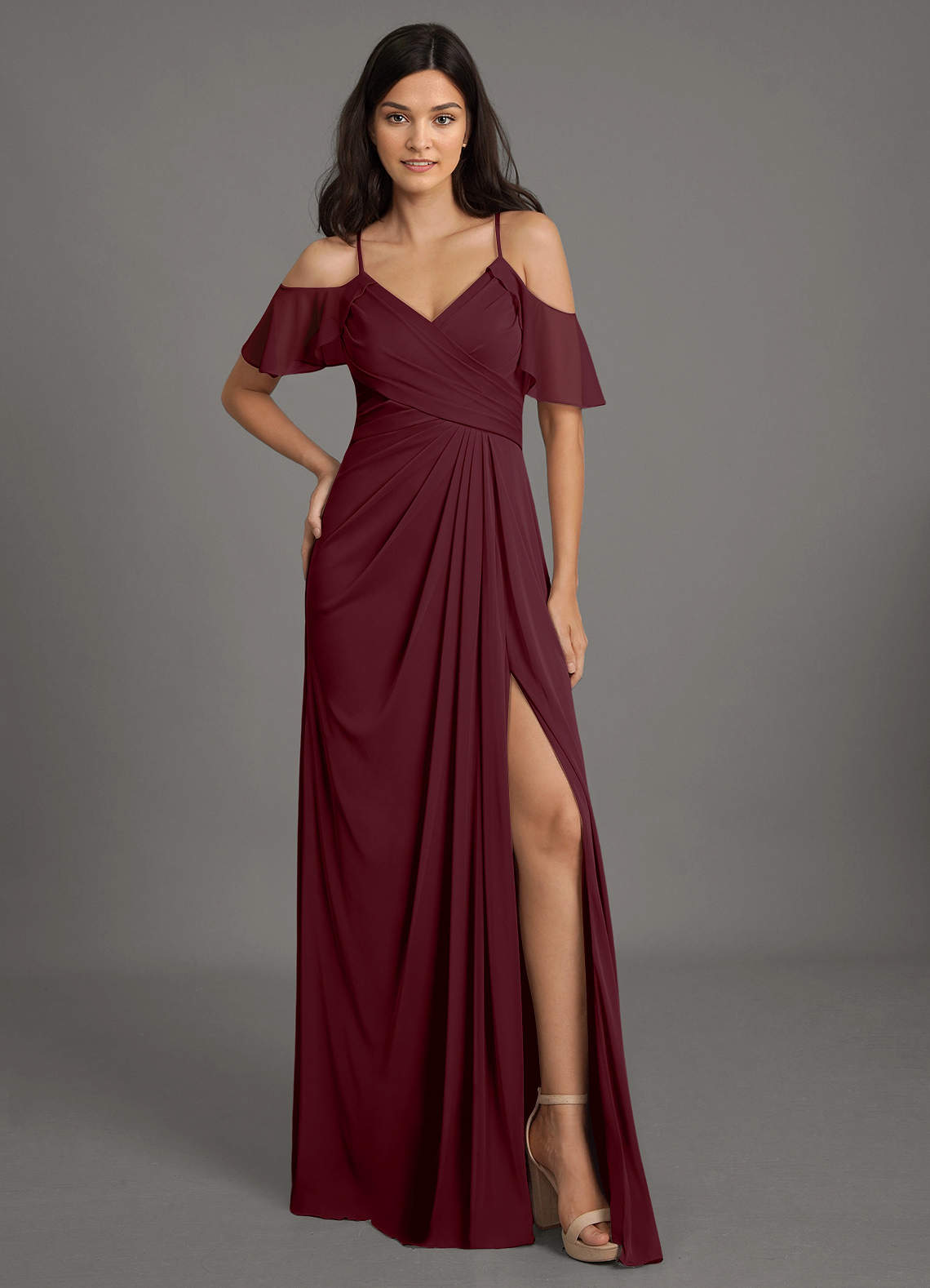 Azazie Dakota Cabernet Bridesmaid Dresses | Azazie