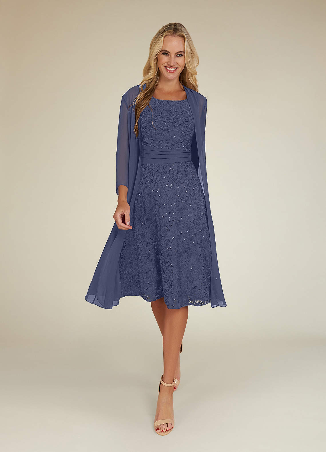 Stormy Azazie Beth Stormy A Line Scoop Sequins Chiffon Dress Azazie