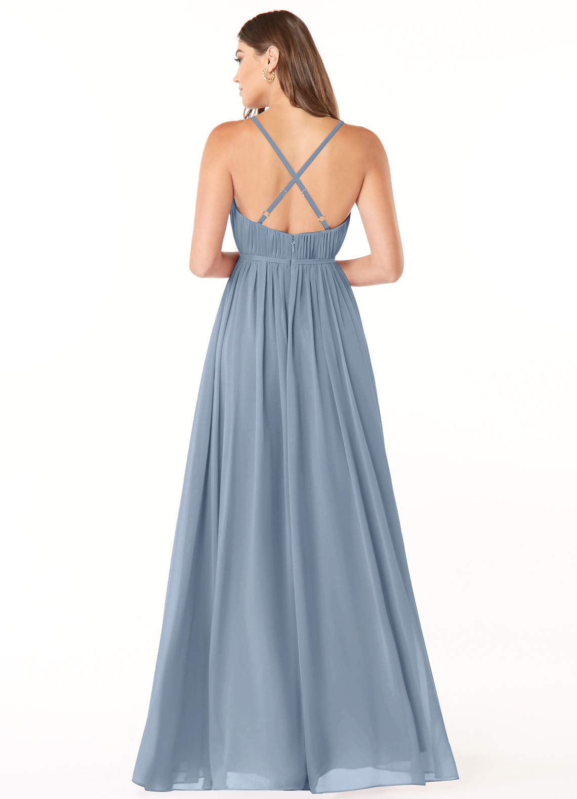 Dusty Blue Azazie Blythe Bridesmaid Dresses | Azazie