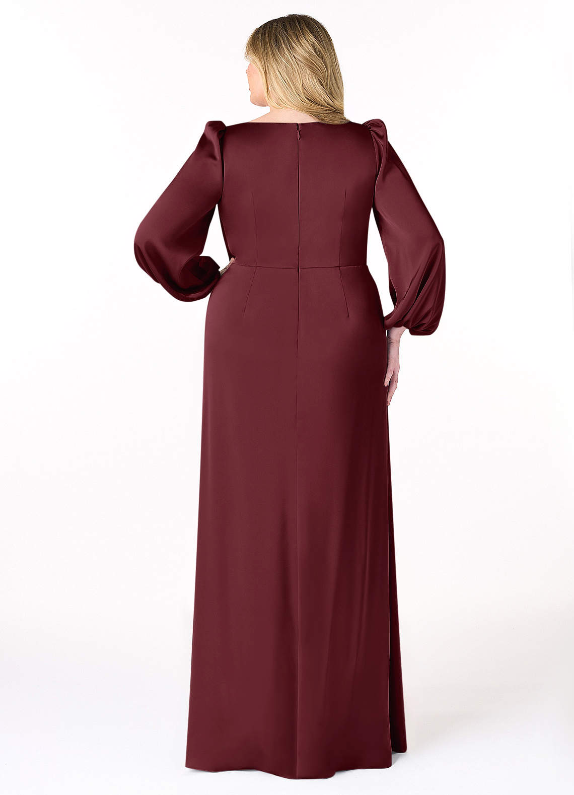 Azazie Mel Stretch Satin Dress Cabernet Bridesmaid Dresses | Azazie