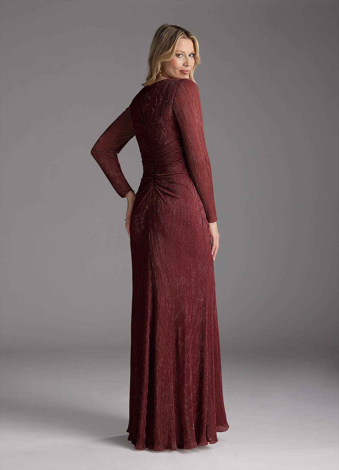 Ruby Azazie Phylis Ruby Mermaid Pleated Metallic Mesh Dress | Azazie