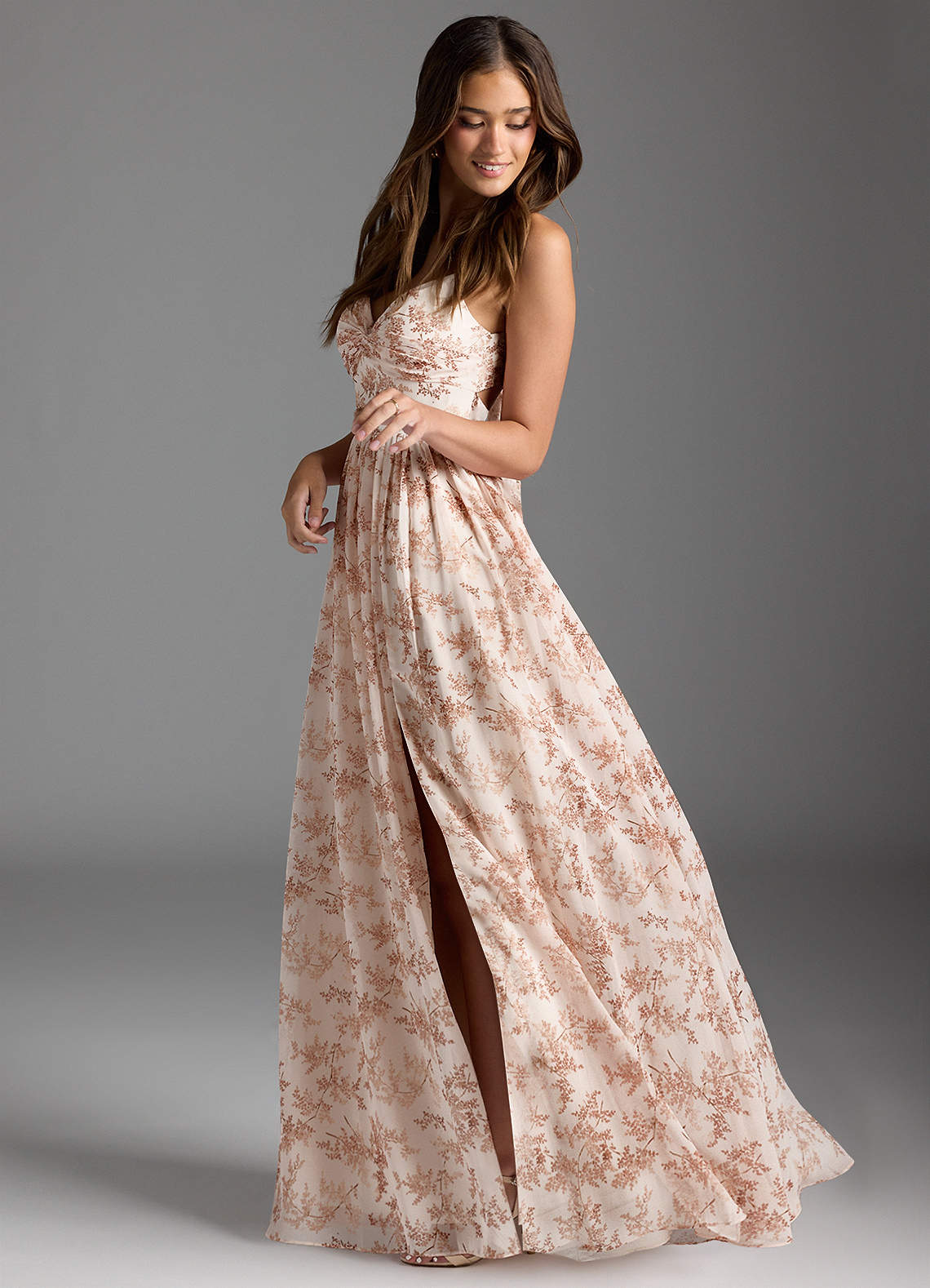 Azazie Zeya Pink Fern Floral Bridesmaid Dresses | Azazie