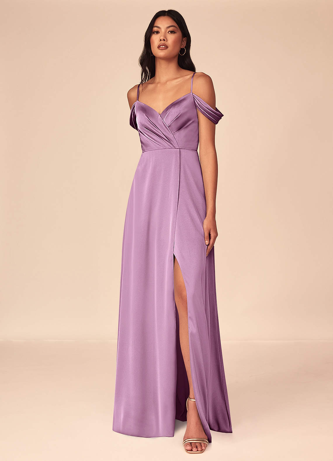 Azazie Ocean Stretch Satin Dress Wisteria Bridesmaid Dresses | Azazie