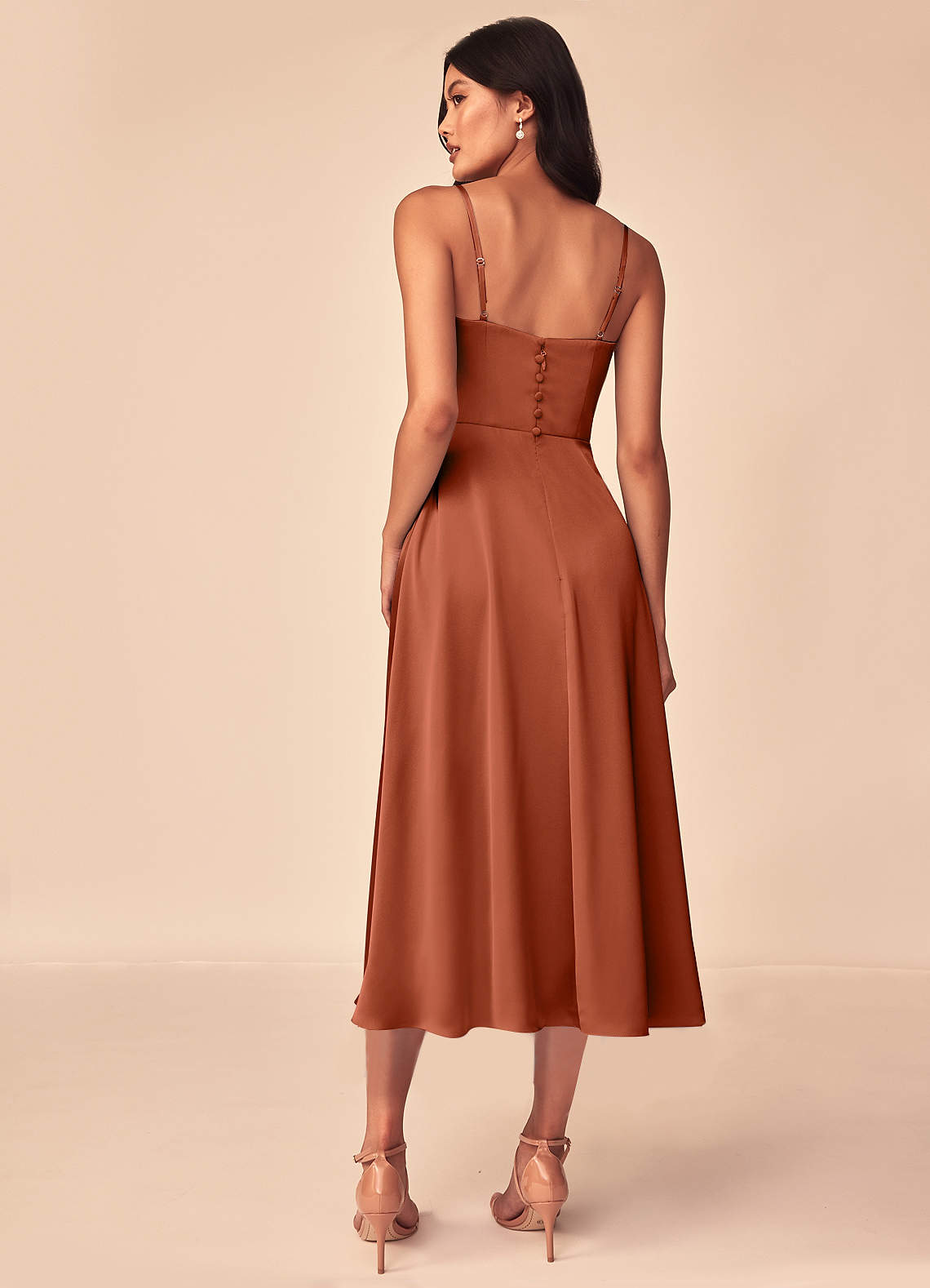 Cedar Rose Azazie Dottie Stretch Satin Dress Bridesmaid Dresses | Azazie