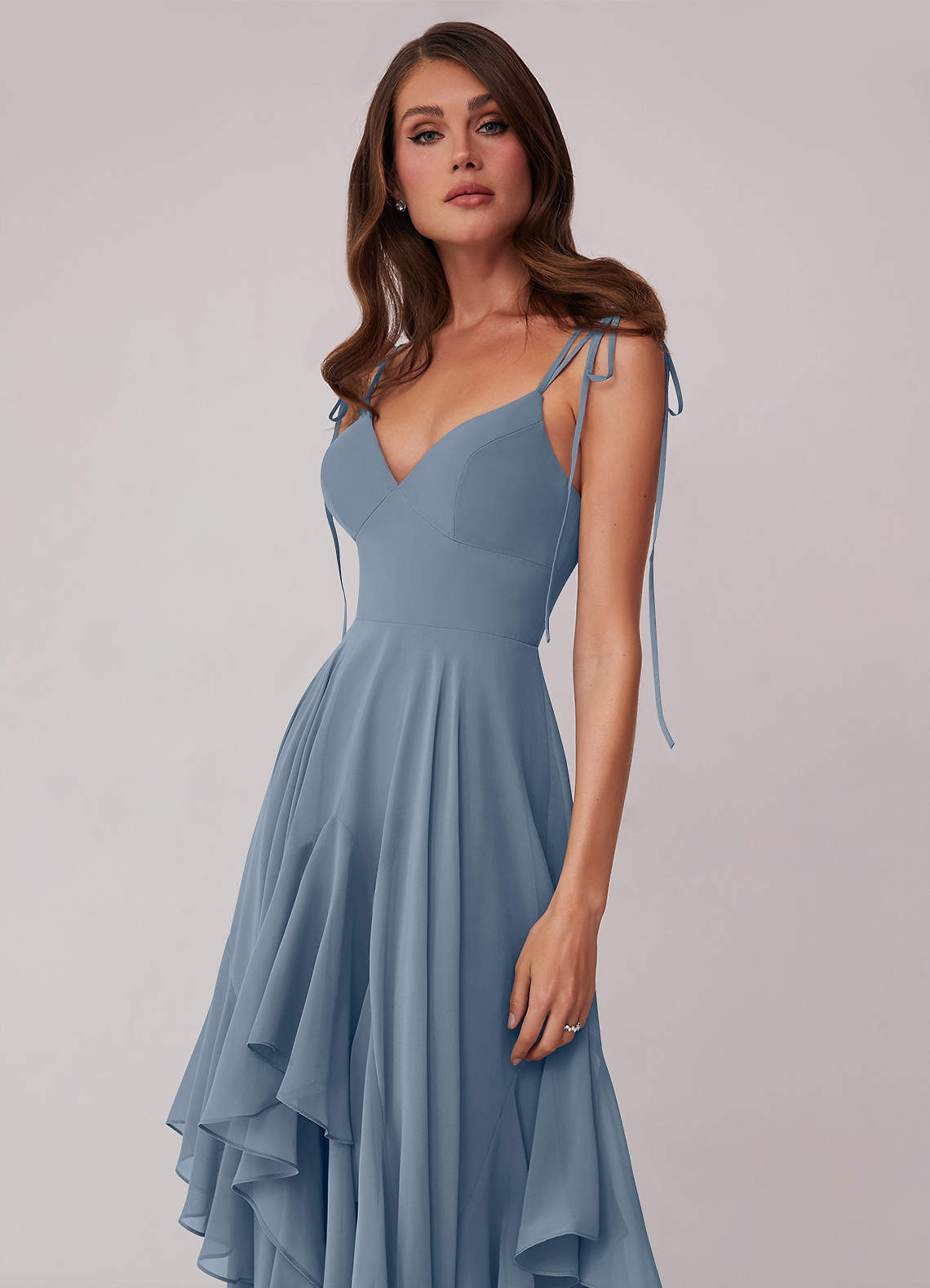 Twilight V-neck Chiffon Tiered A-line Dress Bridesmaid Dresses | Azazie