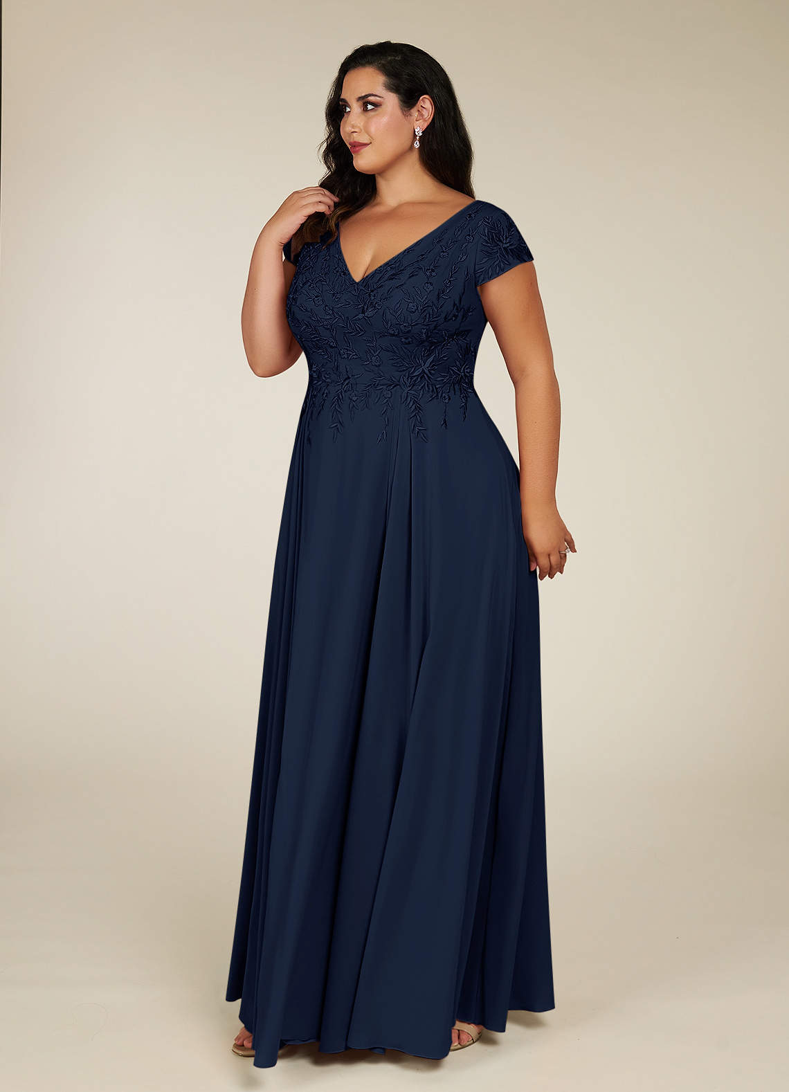 Azazie Rosemarie Dark Navy A Line Lace Dress Mother Of The Bride