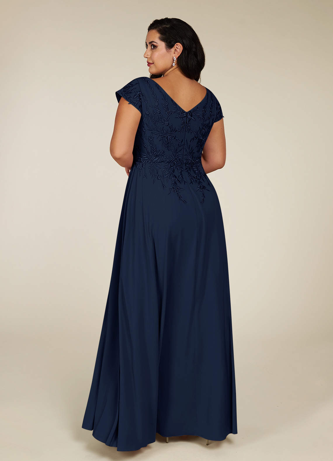 Azazie Rosemarie Dark Navy A Line Lace Dress Mother Of The Bride